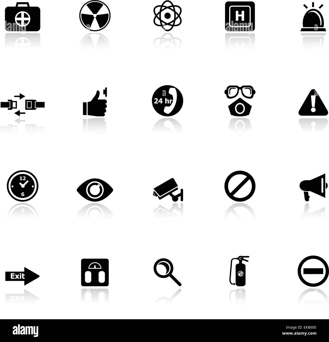 General healthcare icons with reflect on white background, stock vector ...