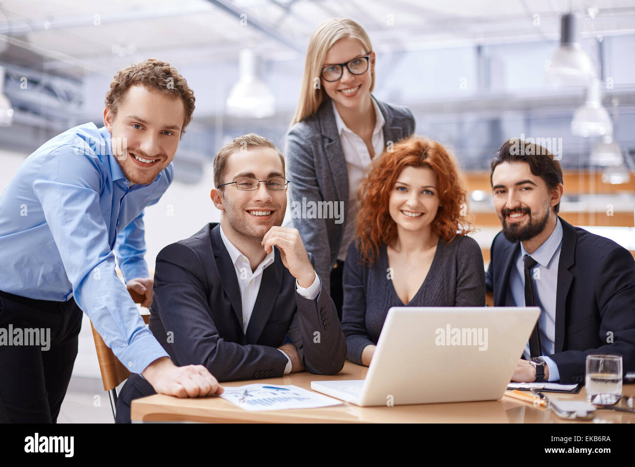 Happy business partners hi-res stock photography and images - Alamy