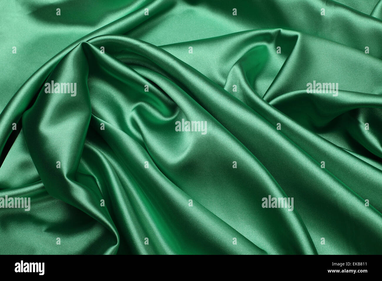 green silk fabric background Stock Photo - Alamy