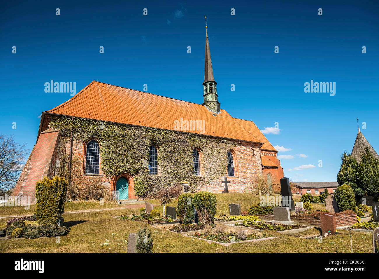 Red brick church Stock Photo - Alamy