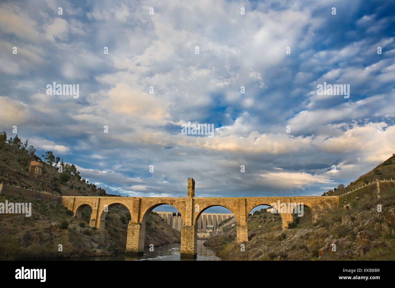 Roman bridge of Alcantara. Dates from de II century B.C. It was very ...