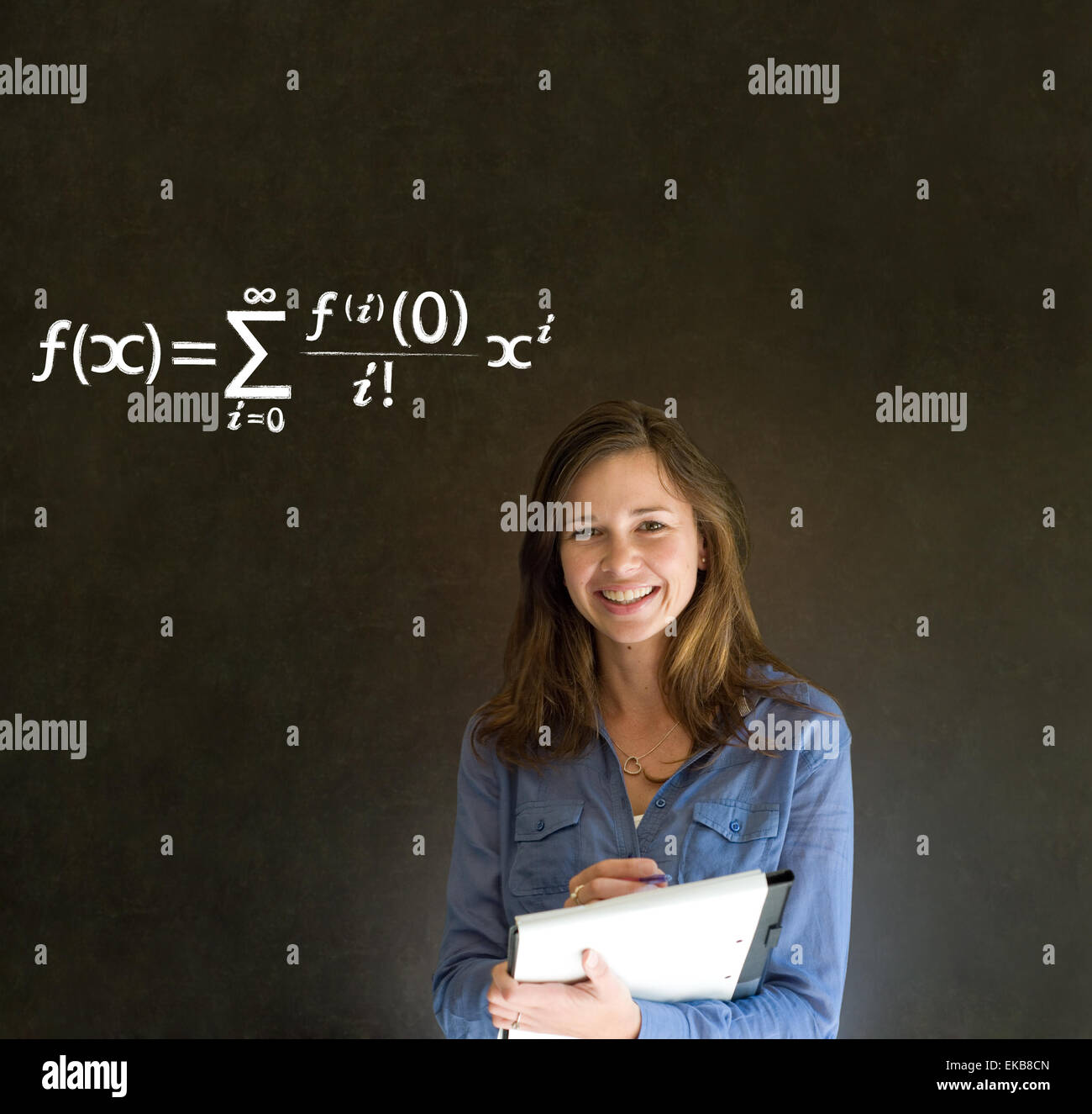 Learn math or maths teacher with chalk background Stock Photo - Alamy