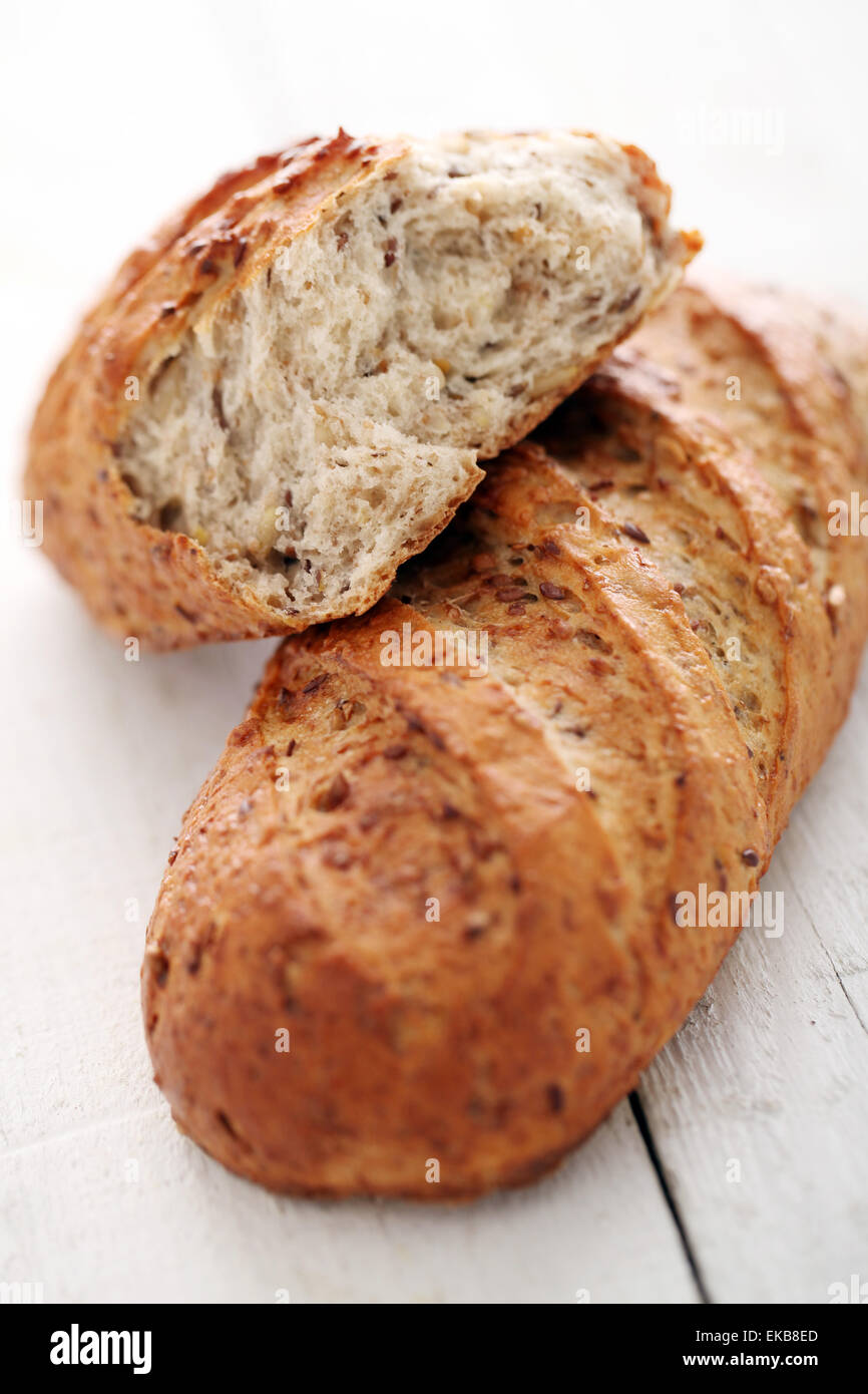 Homemade crunchy bread with grains Stock Photo - Alamy