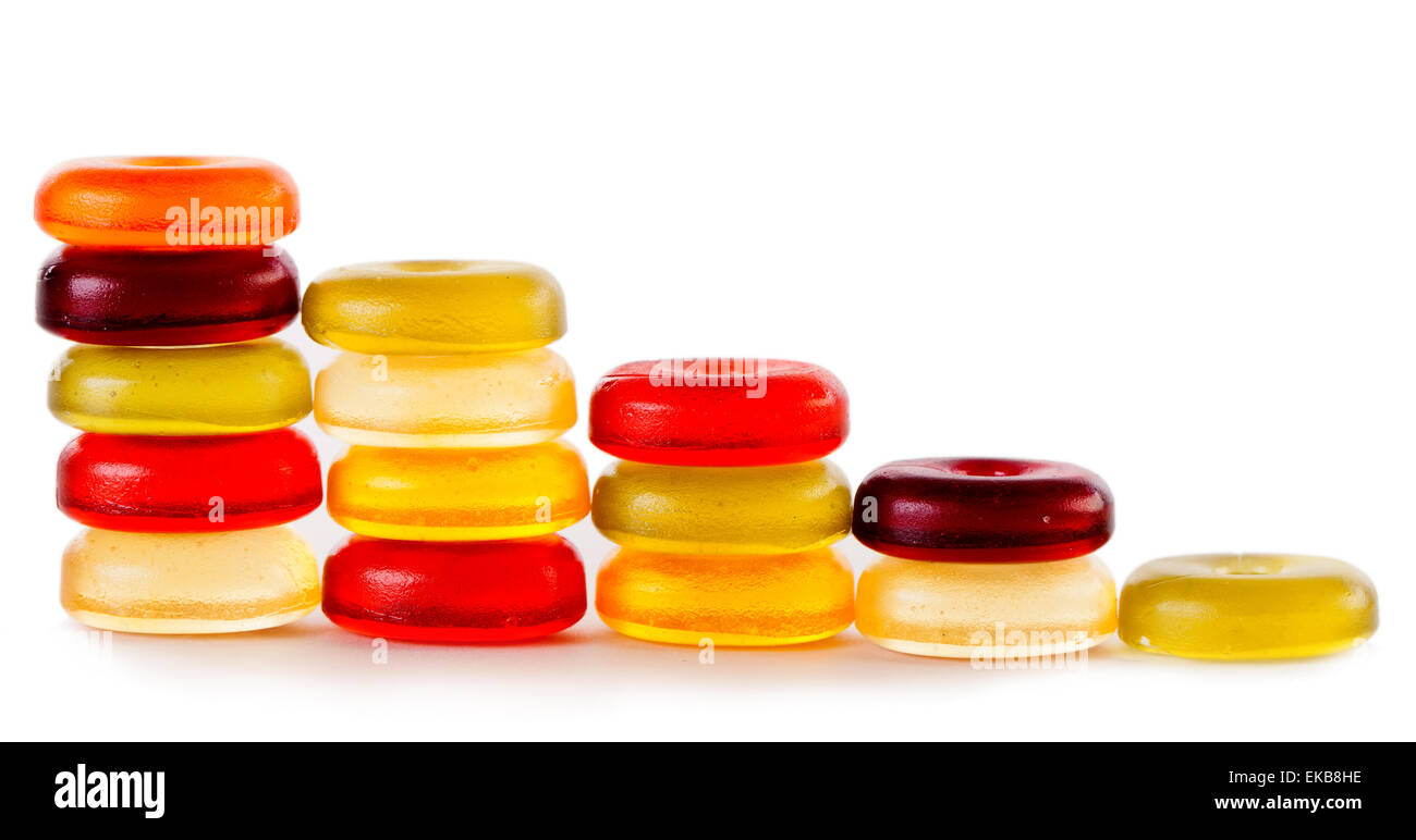 Bright candies isolated on a white background Stock Photo - Alamy