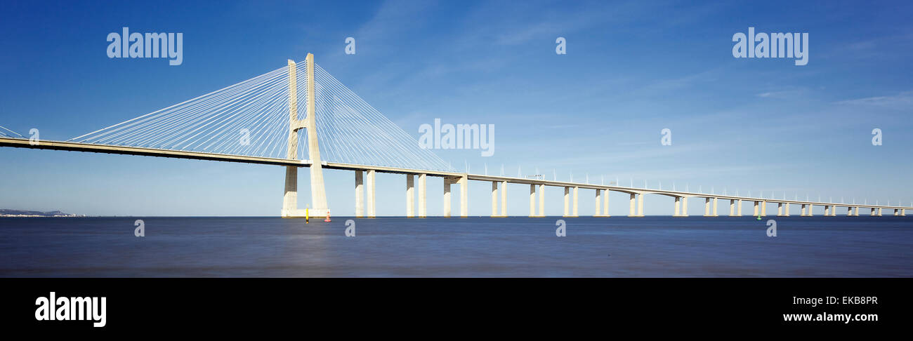 panoramic viw of Vasco da Gama bridge Stock Photo - Alamy