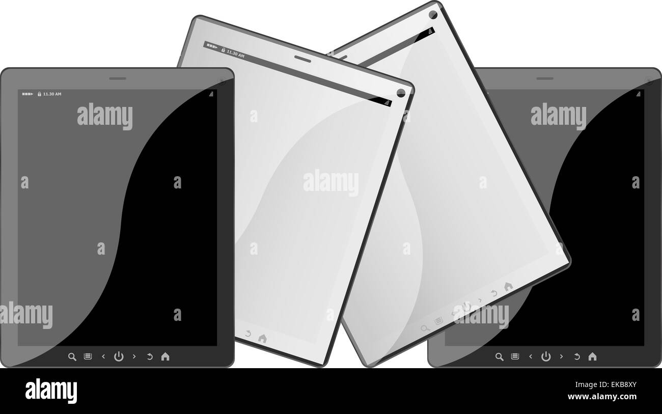 Set of mobile electronic technics. tablet pc set Stock Photo - Alamy