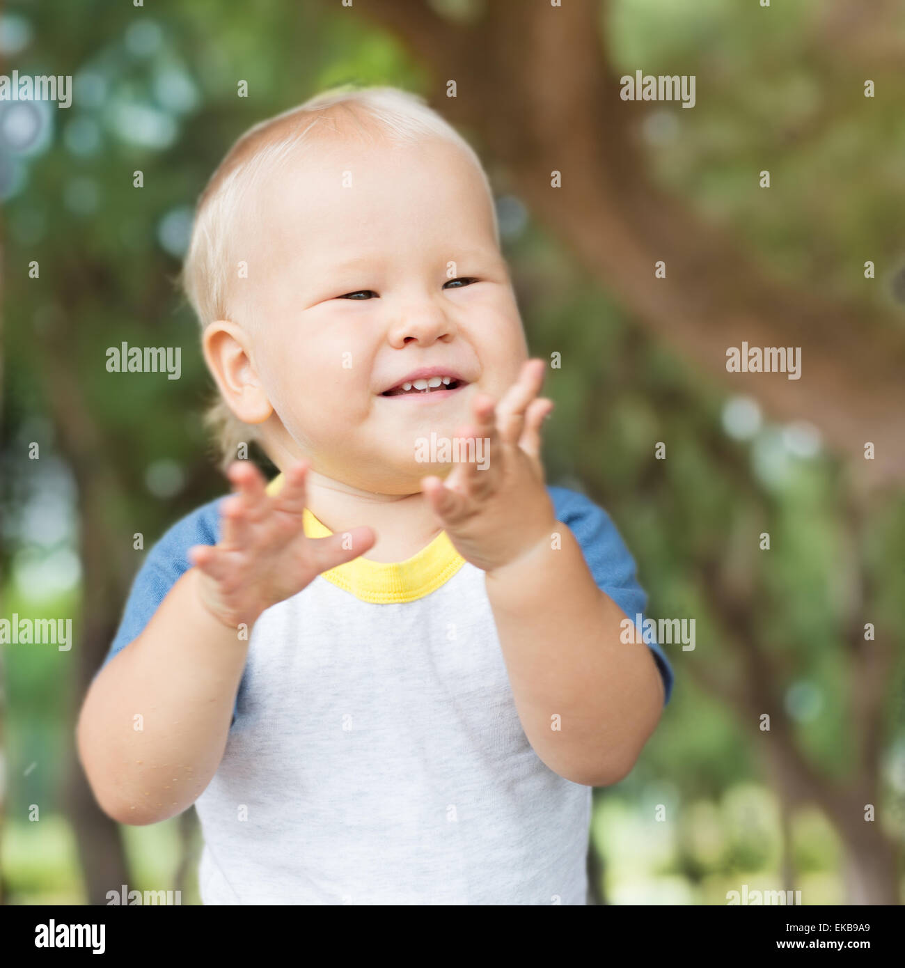 Cute caucasian baby outdoor portrait Stock Photo - Alamy