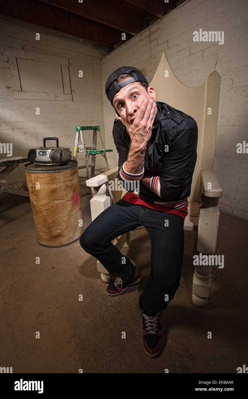 Man king sitting on chair hi-res stock photography and images - Alamy