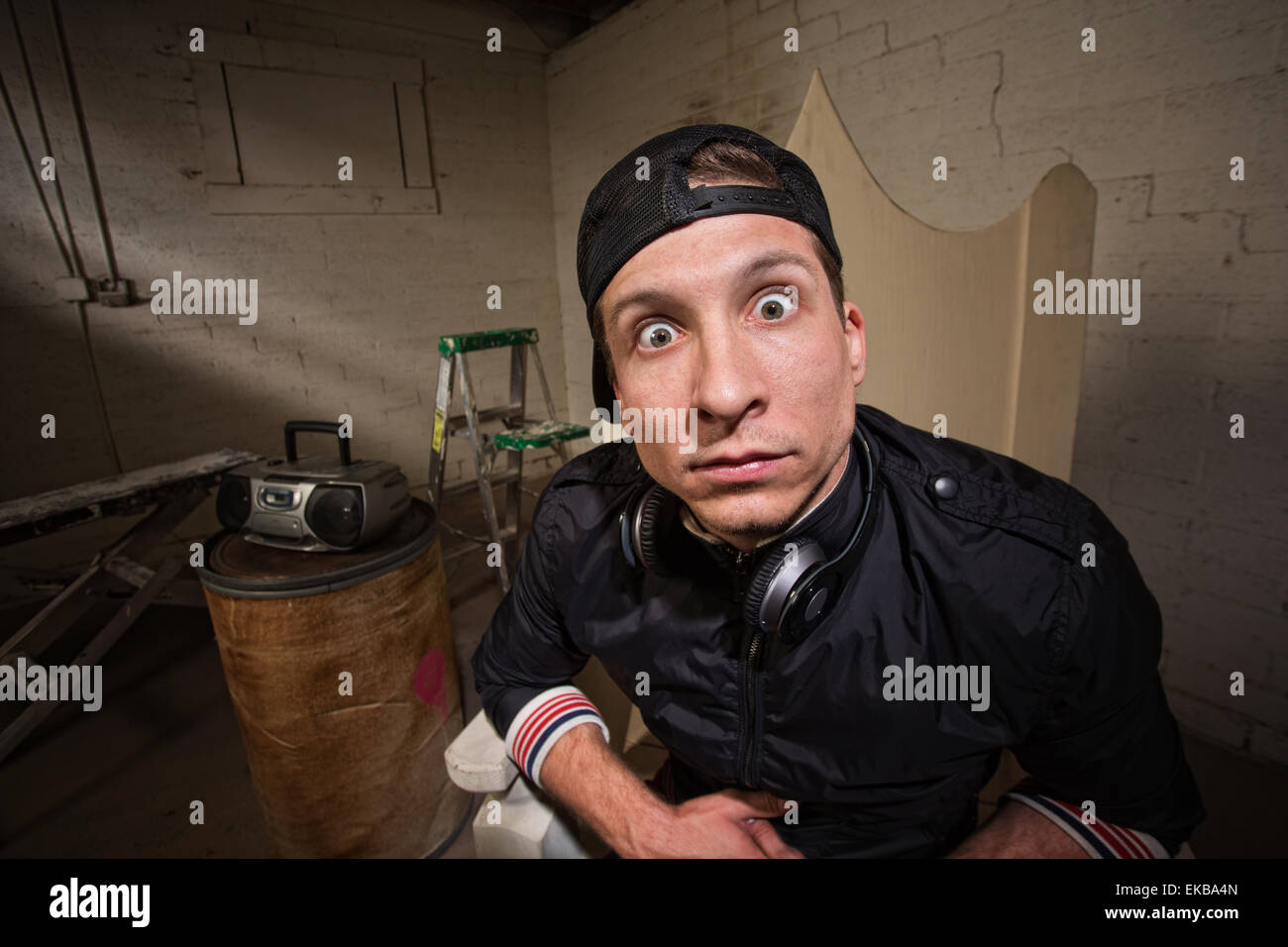 Startled Adult Male Stock Photo - Alamy