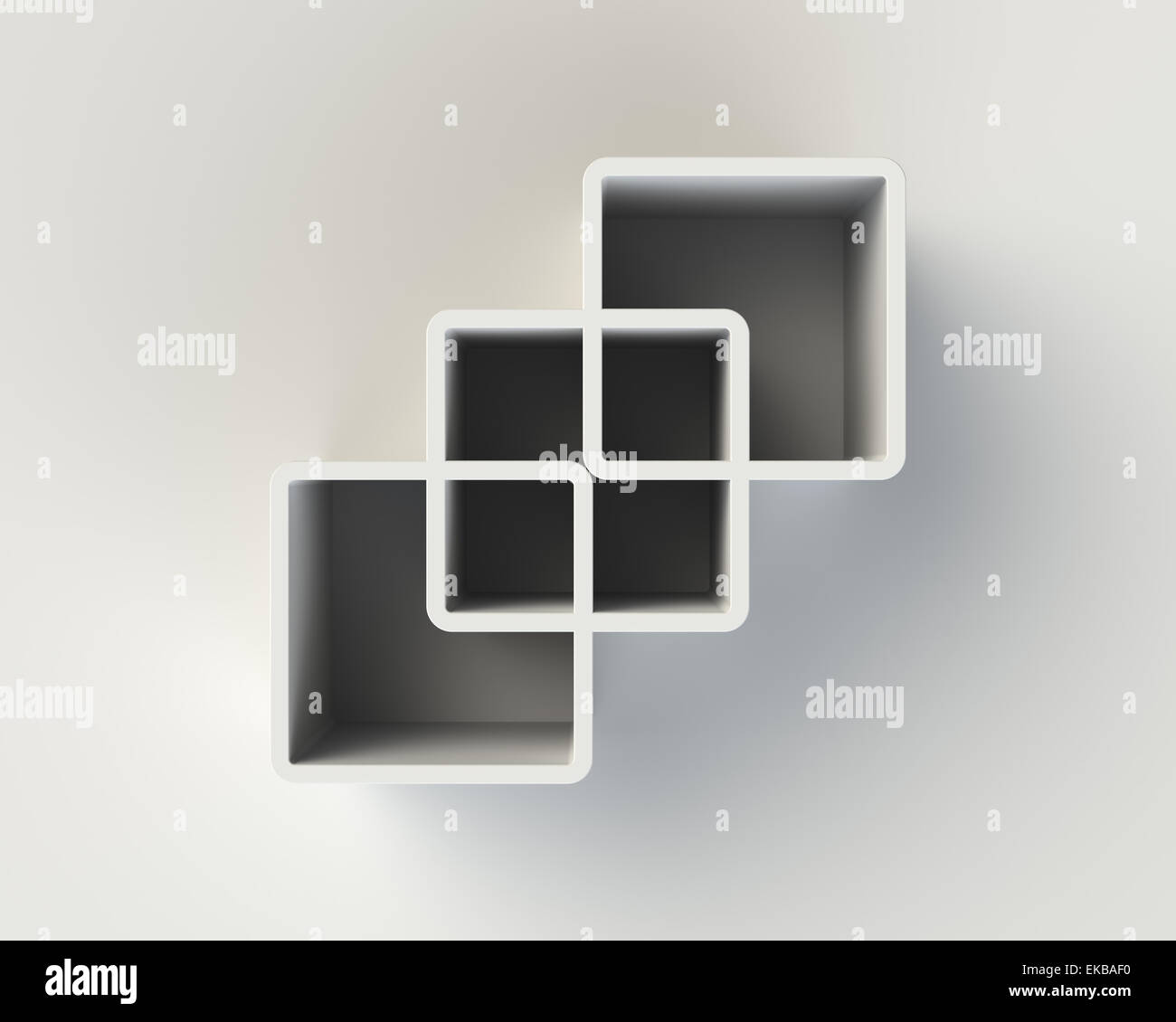 Modern White Abstract Book Shelf on the Wall Stock Photo - Alamy