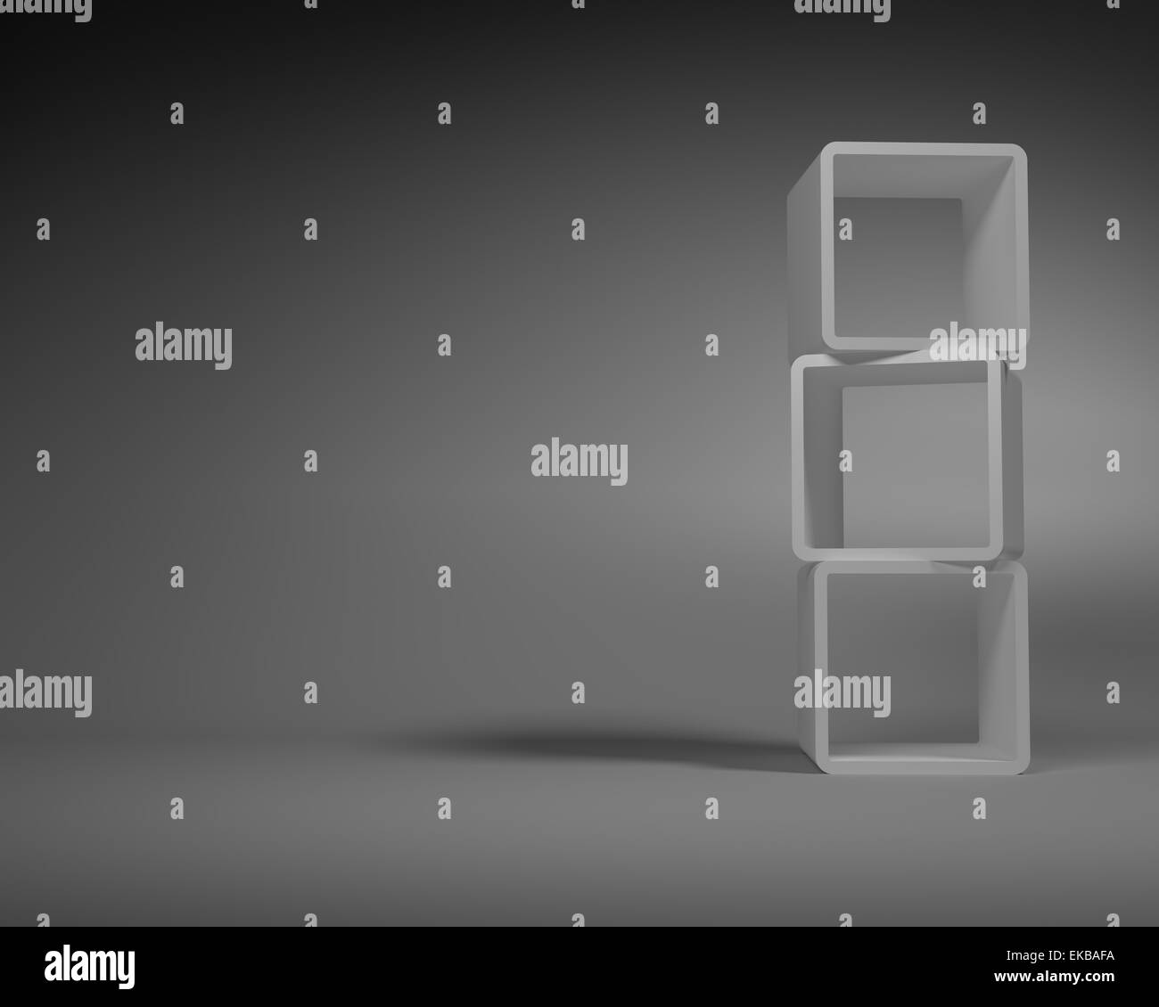 Gray Abstract Rectangle Frames Standing in the Gray Room Stock Photo ...