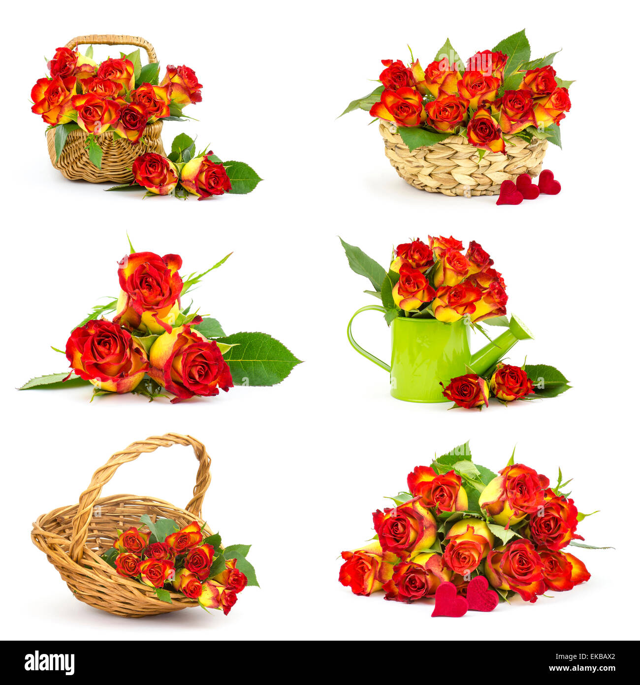 red and yellow roses - collage Stock Photo - Alamy