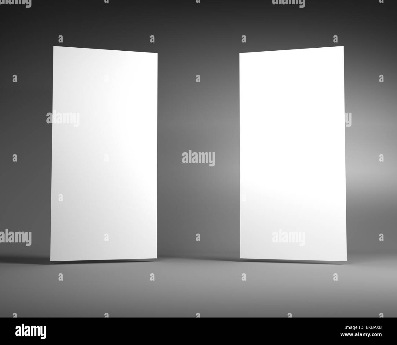 Two White Vertical Billboard on a Dark Grey Background Stock Photo - Alamy