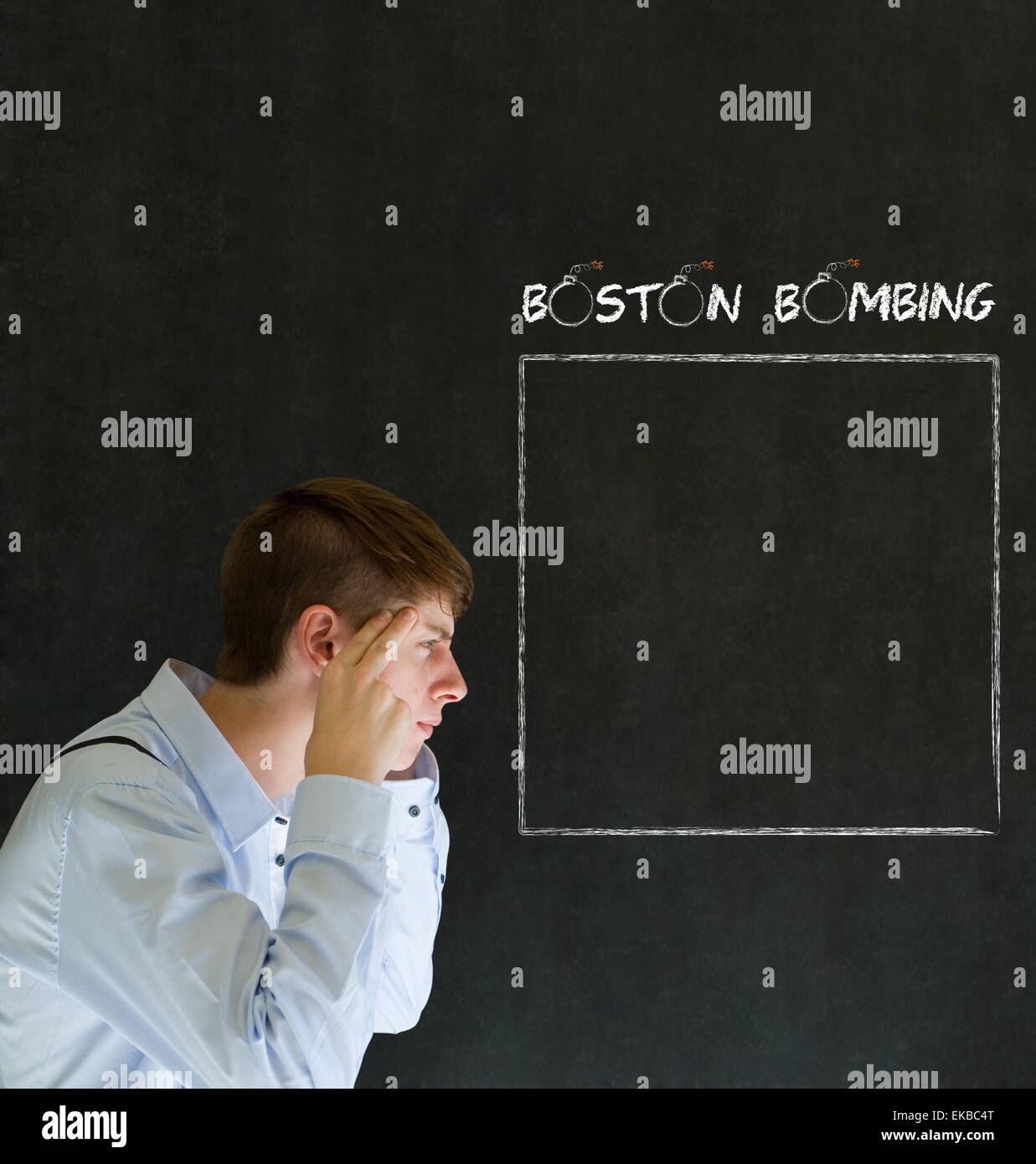 Sad or angry man thinking about the Boston Bombing Stock Photo - Alamy