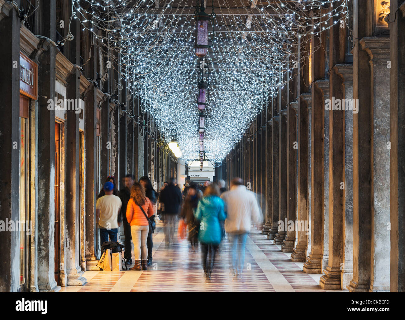 Christmas decorations, St. Marks Square, San Marco, Venice, UNESCO ...