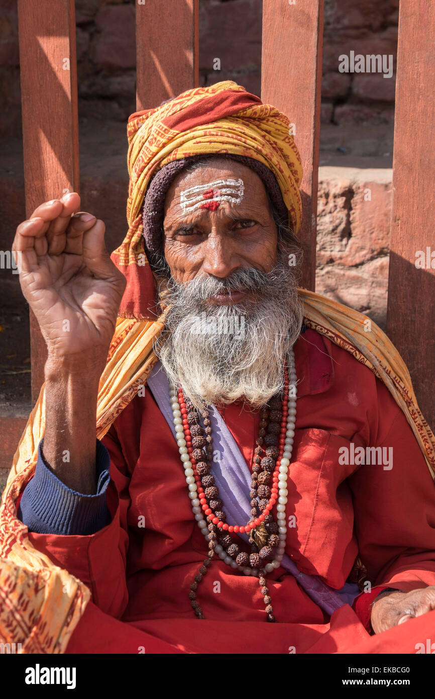 A Holy Man in the Durbar Square area of Kathmandu, Nepal, Asia Stock ...