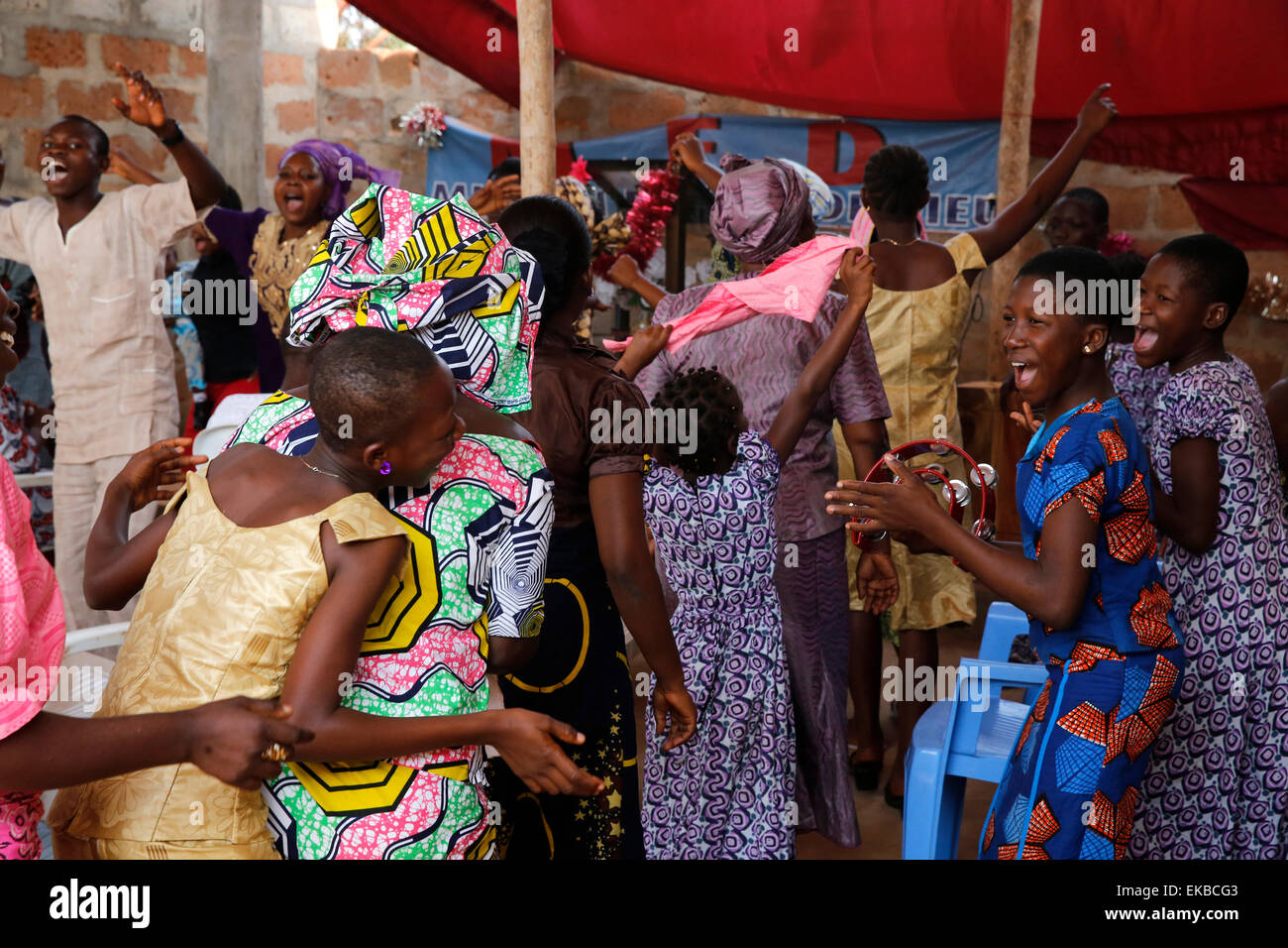 Pentecostal Sunday service, Missessinto, Benin, West Africa, Africa ...