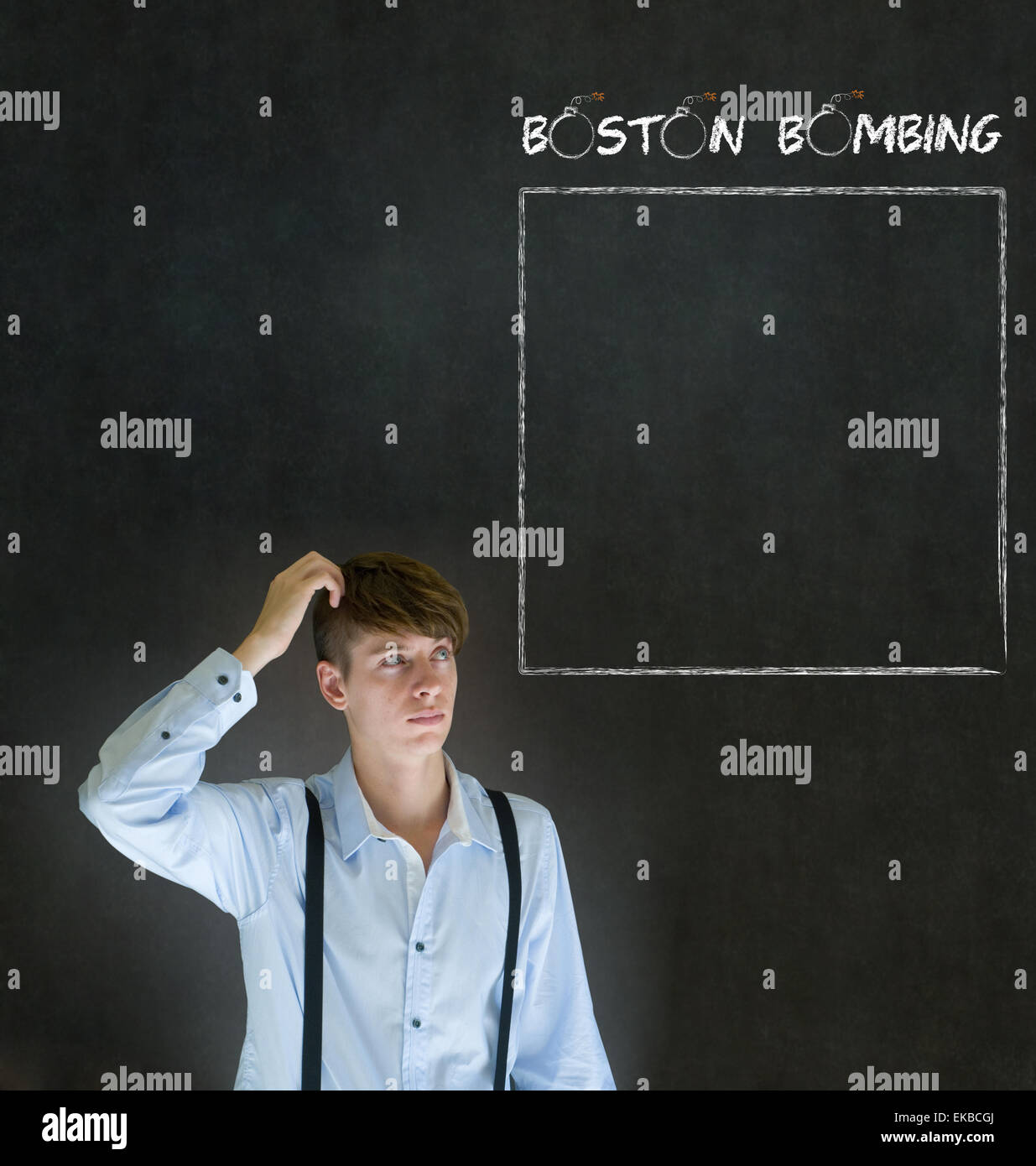 Sad or angry man thinking about the Boston Bombing Stock Photo - Alamy