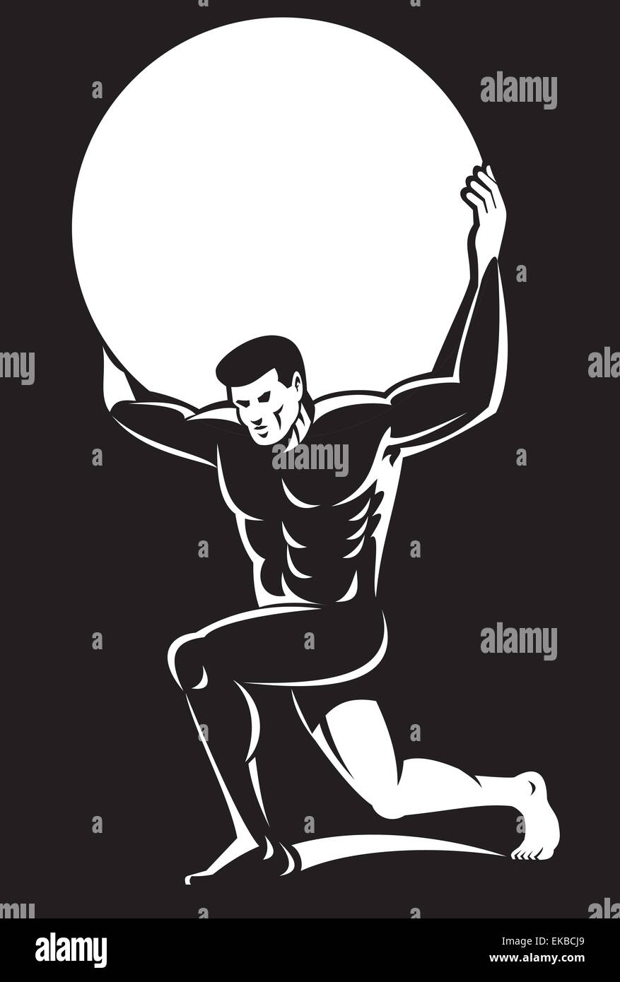 atlas lifting sphere ball on shoulders Stock Photo - Alamy