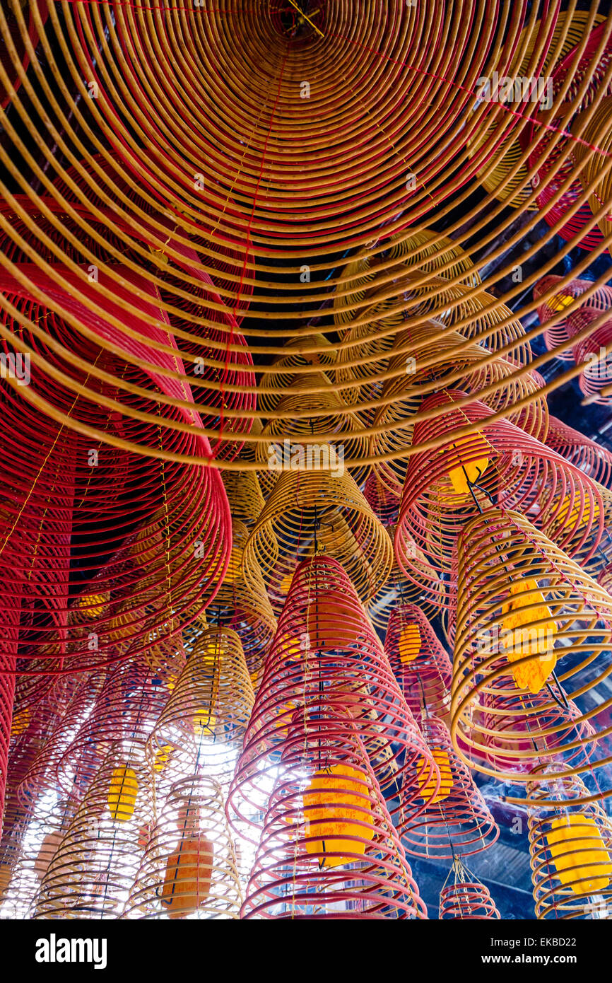 Spiral incense sticks at Ong Temple, Can Tho, Mekong Delta, Vietnam ...