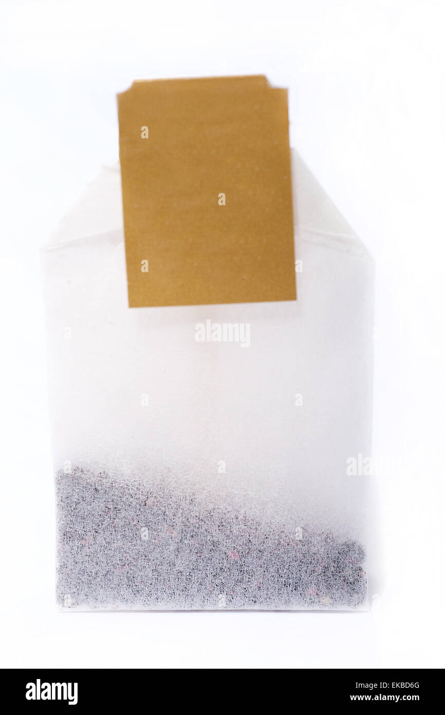 tea bags on white background Stock Photo - Alamy