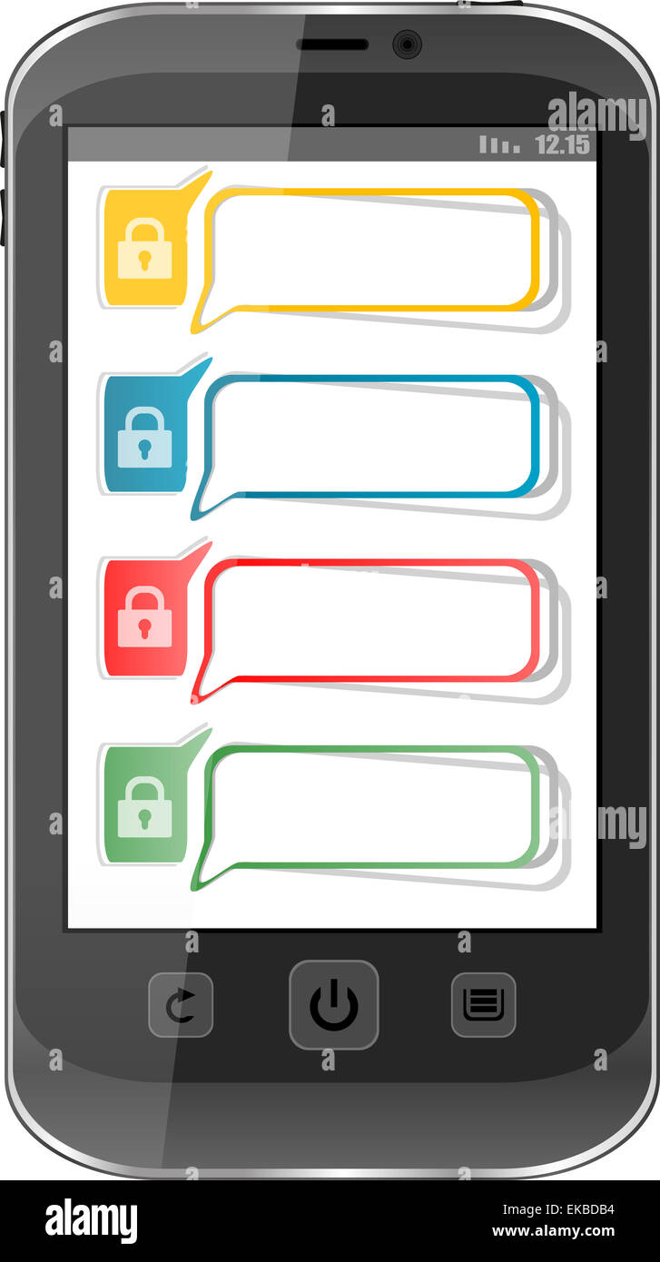 Smartphone with lock set on digital screen Stock Photo - Alamy