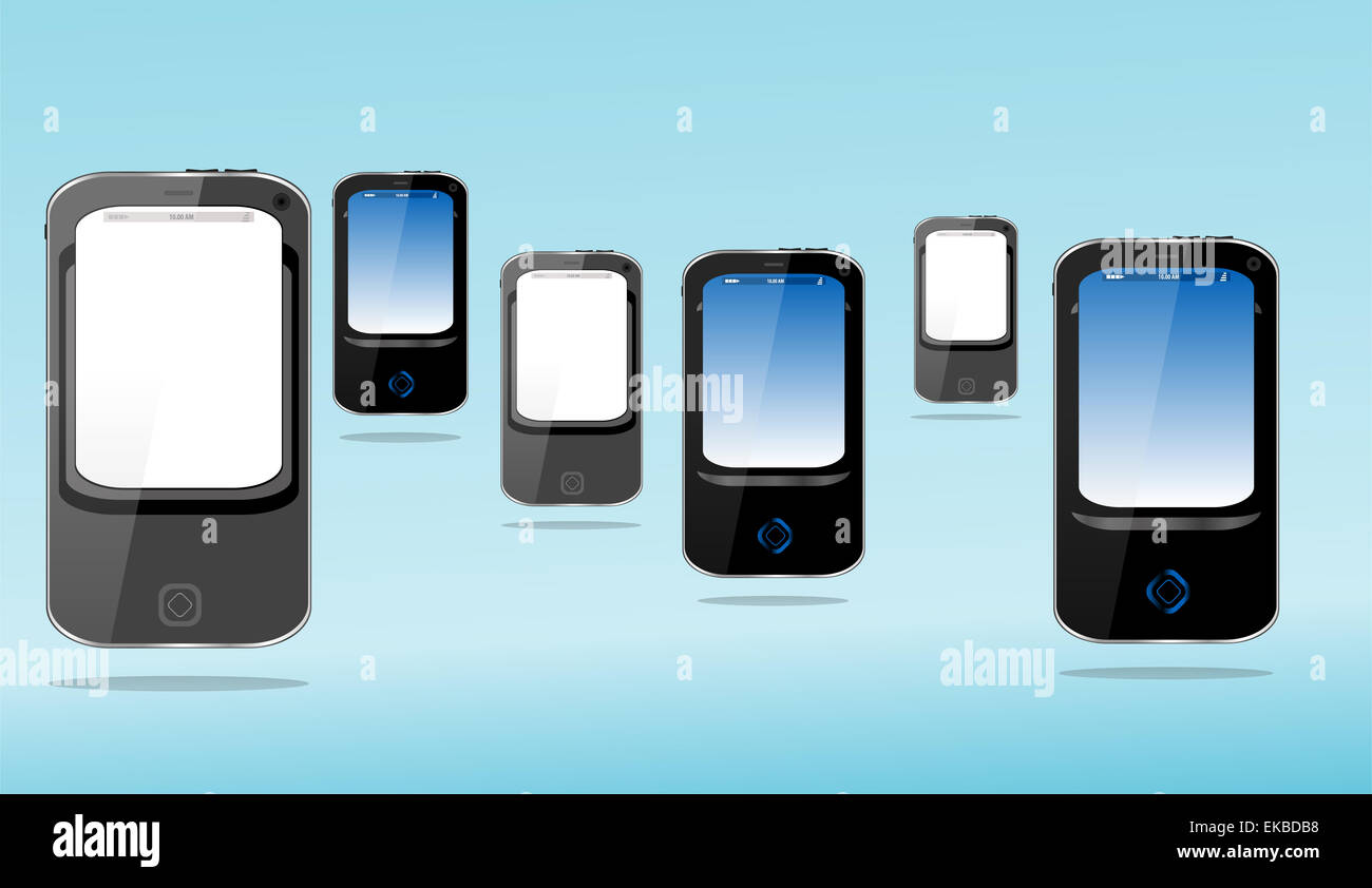 Set three mobile phones hi-res stock photography and images - Alamy