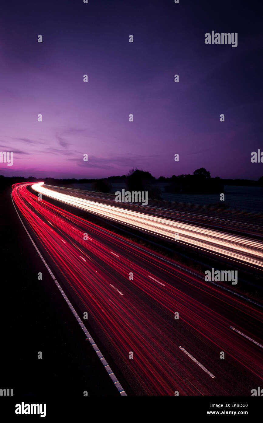 Motorway Traffic Night Stock Photos & Motorway Traffic Night Stock ...