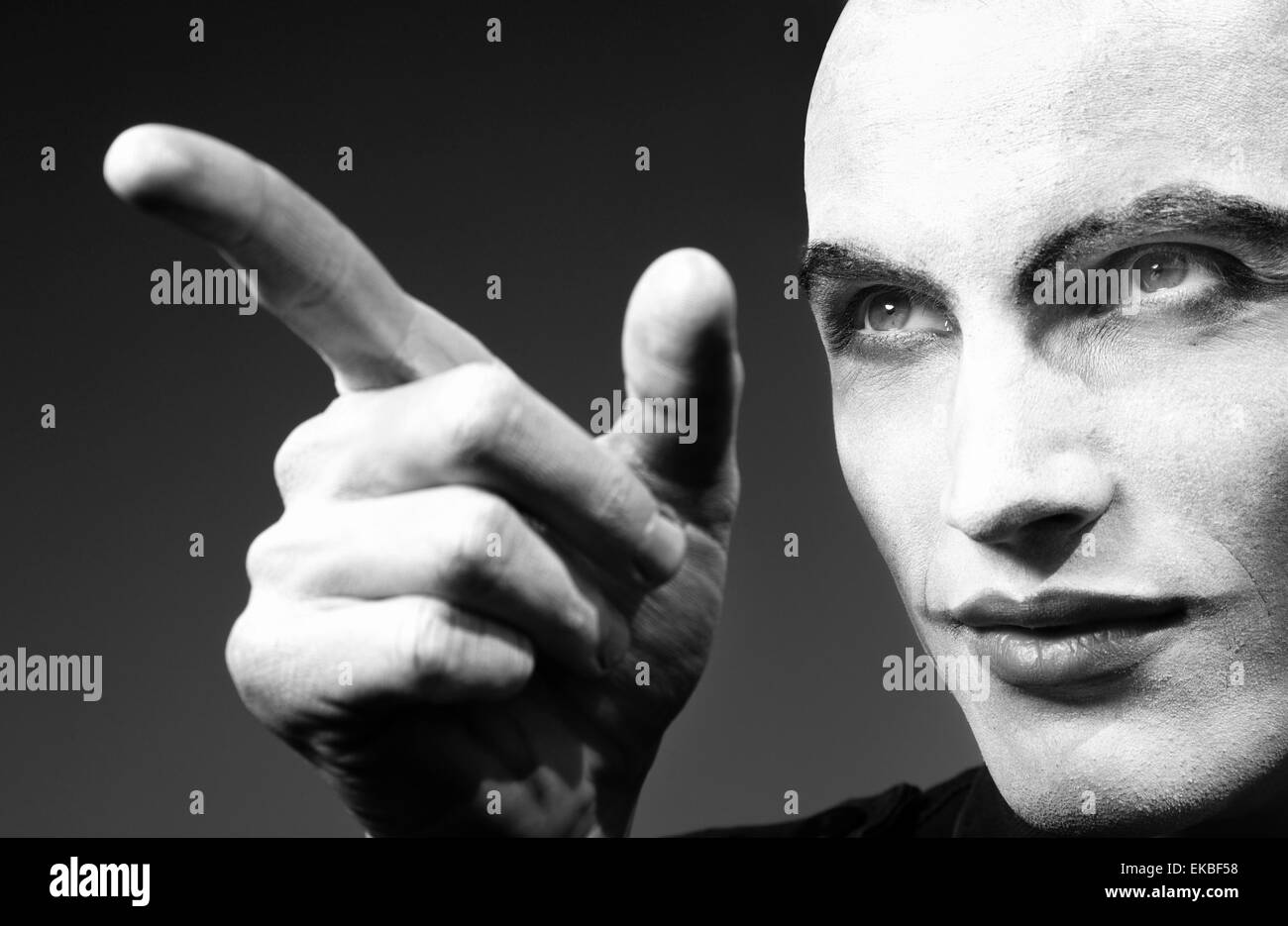 Mad man pointing Black and White Stock Photos & Images - Alamy