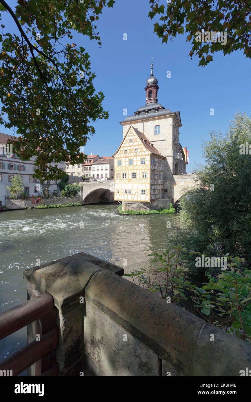 Old Town Hall, UNESCO World Heritage Site, Regnitz River, Bamberg ...