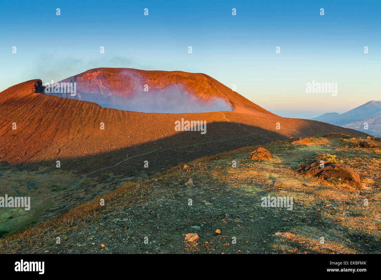 Smoking 700m wide crater of Volcan Telica in the North West volcano ...