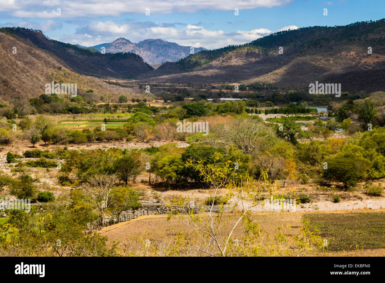 View of the Guayabo Valley where the Coco River opens out below the ...