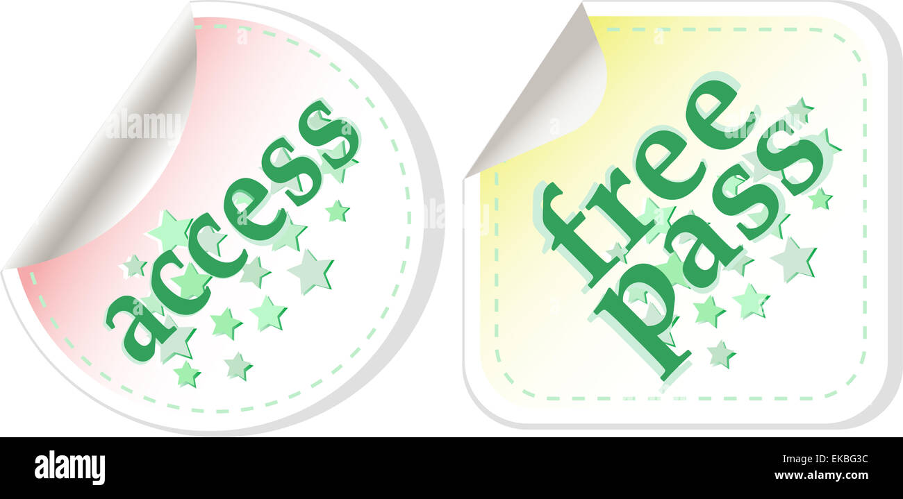 Free pass and access vector stamps set Stock Photo - Alamy