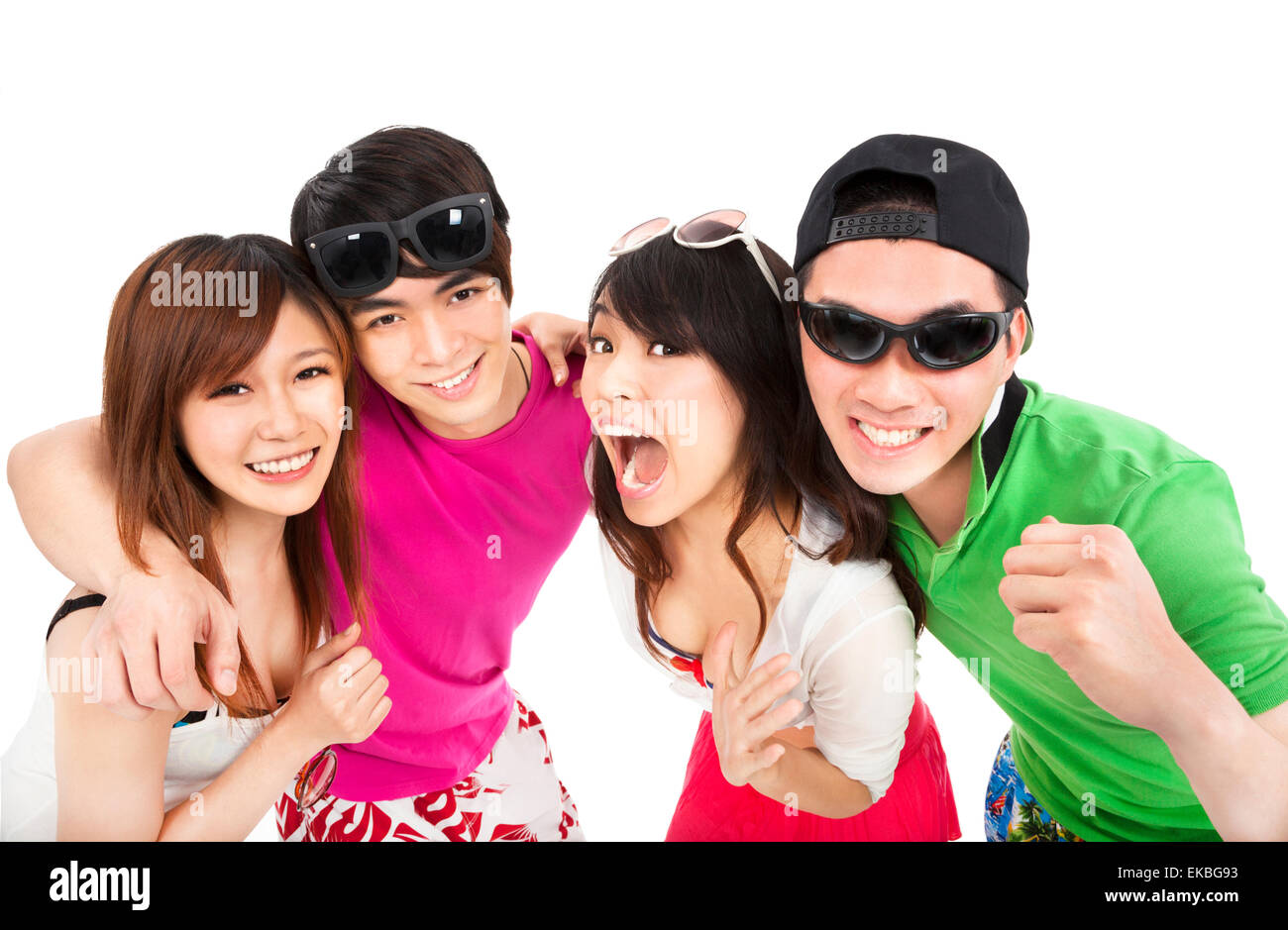 happy young group laughing Stock Photo - Alamy