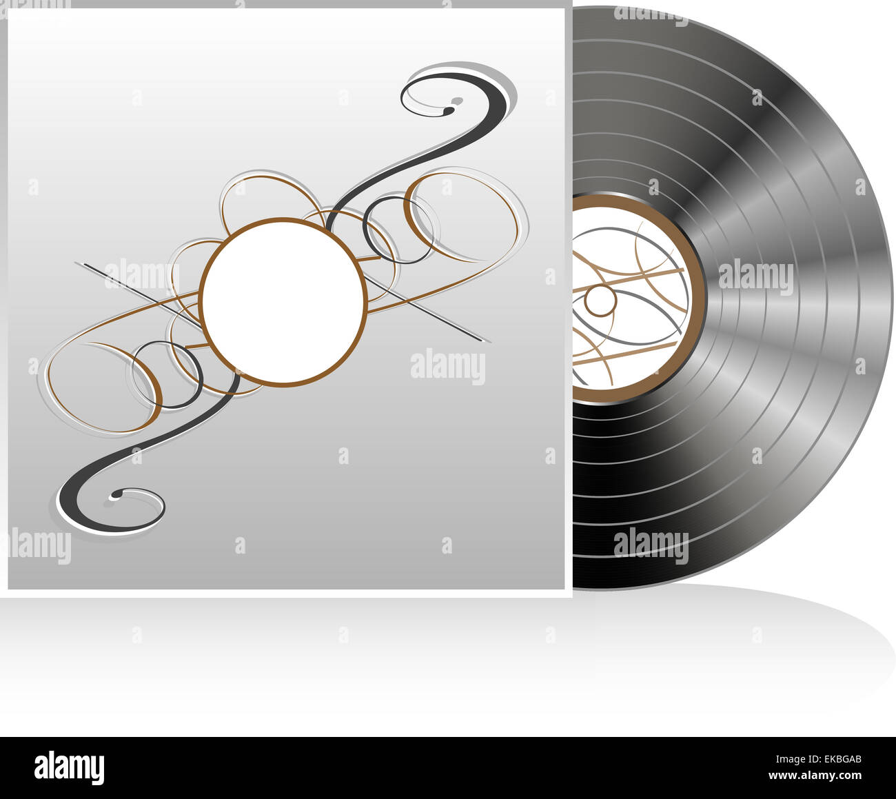 Black vinyl disc with abstract vintage cover Stock Photo - Alamy