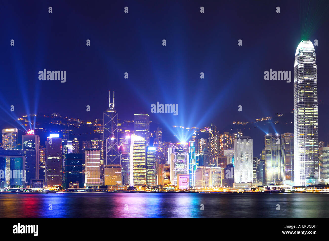 Hong Kong city skyline view at night Stock Photo - Alamy