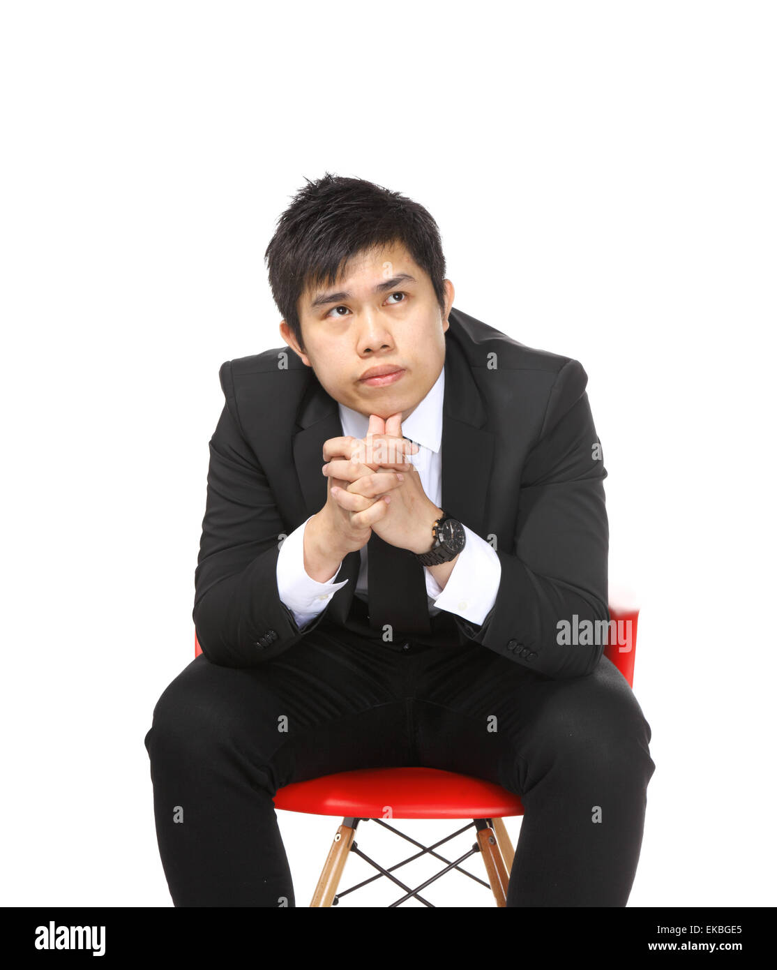 asian business man thinking Stock Photo - Alamy