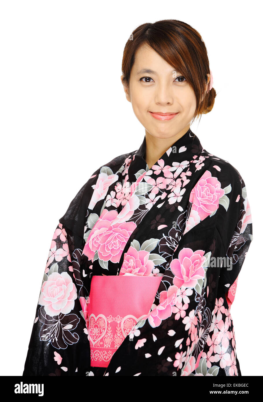 Japanese woman with traditional cloth Stock Photo - Alamy
