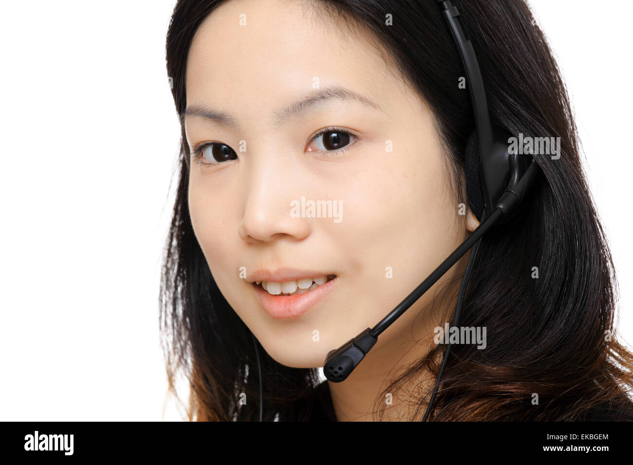 Beautiful chinese woman wearing headset hi-res stock photography and ...
