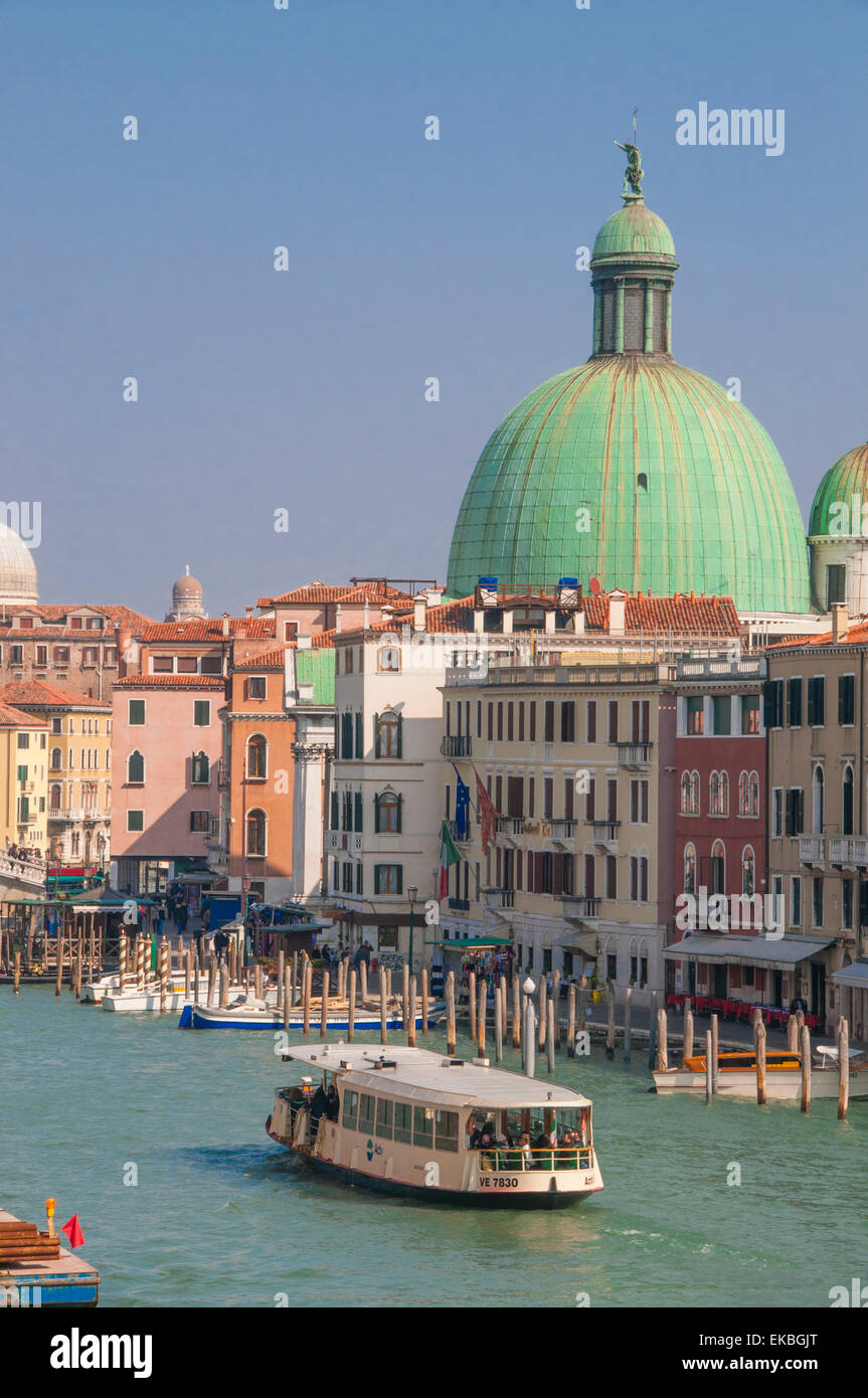 Vaporetto on the Grand Canal and church dome, Venice, UNESCO World ...