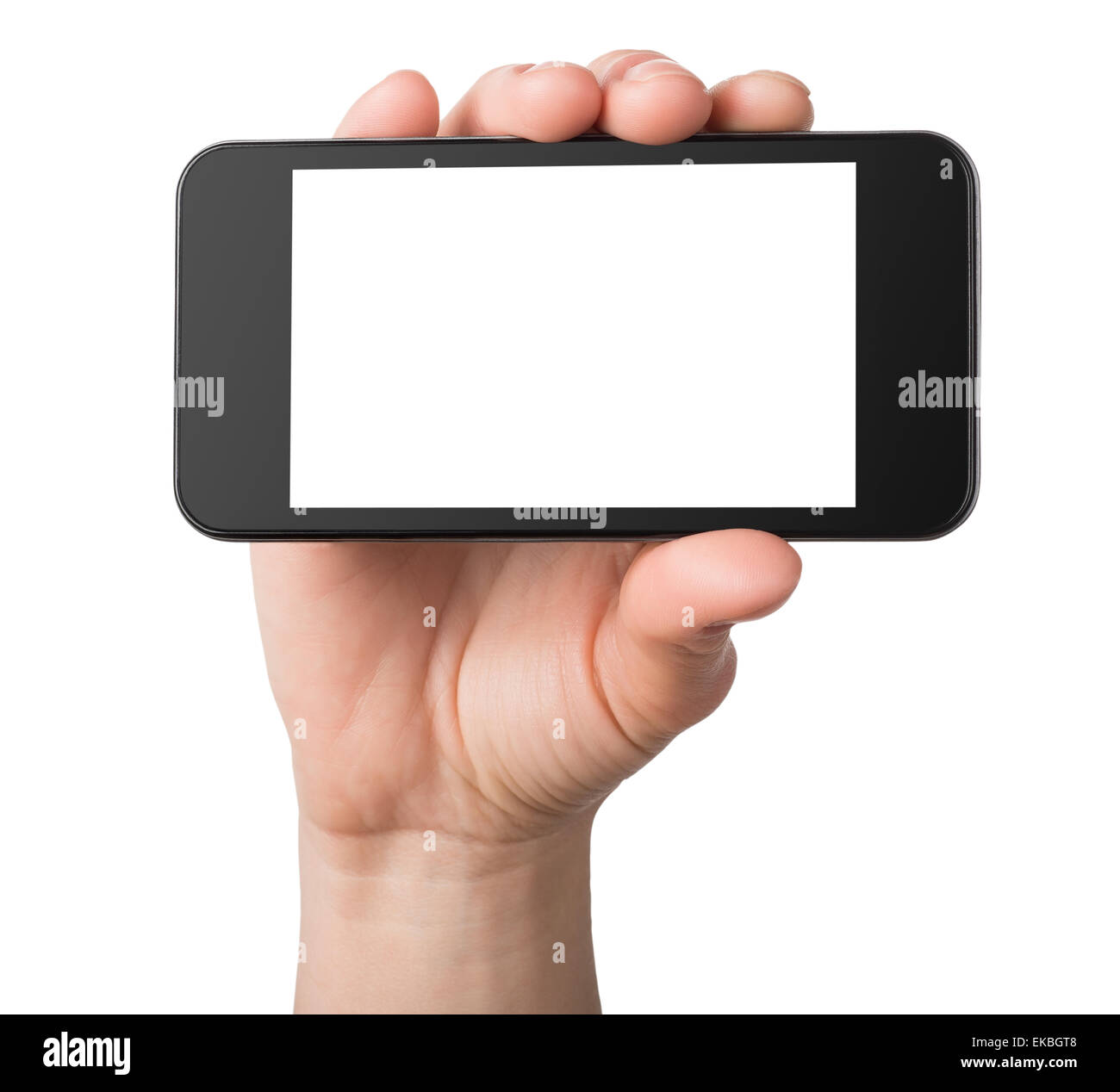 Black mobile phone isolated Stock Photo - Alamy