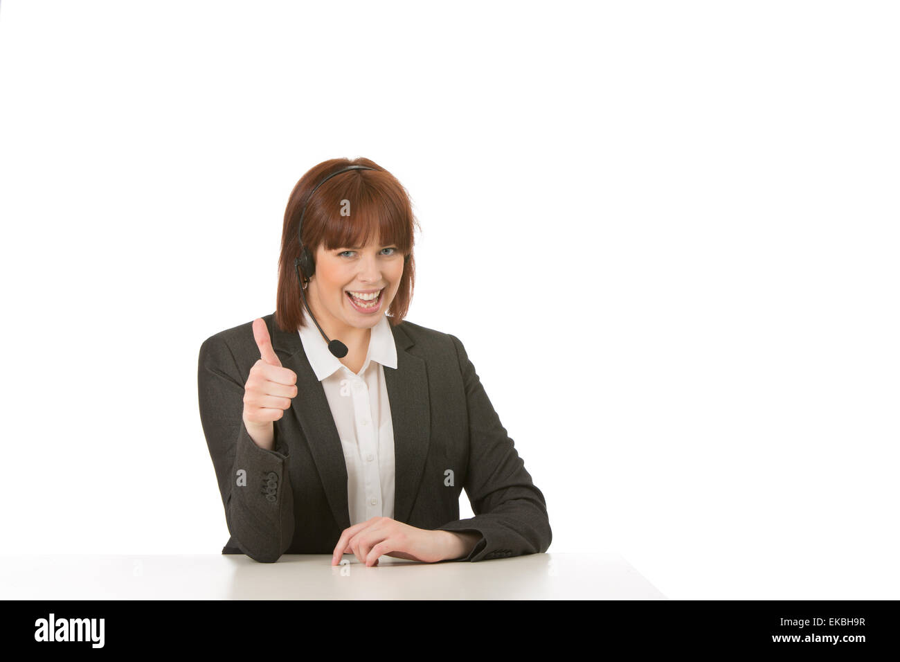 Call center giving thumbs up hi-res stock photography and images - Alamy