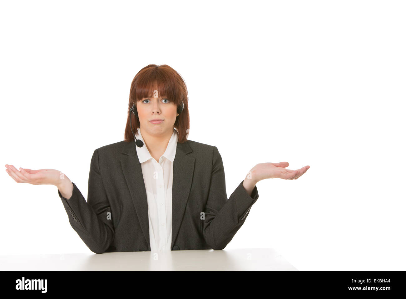 Woman shrugging gesture hands hi-res stock photography and images - Alamy