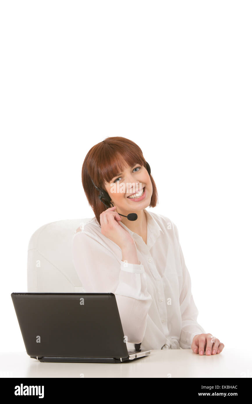 Friendly call centre operator Stock Photo - Alamy