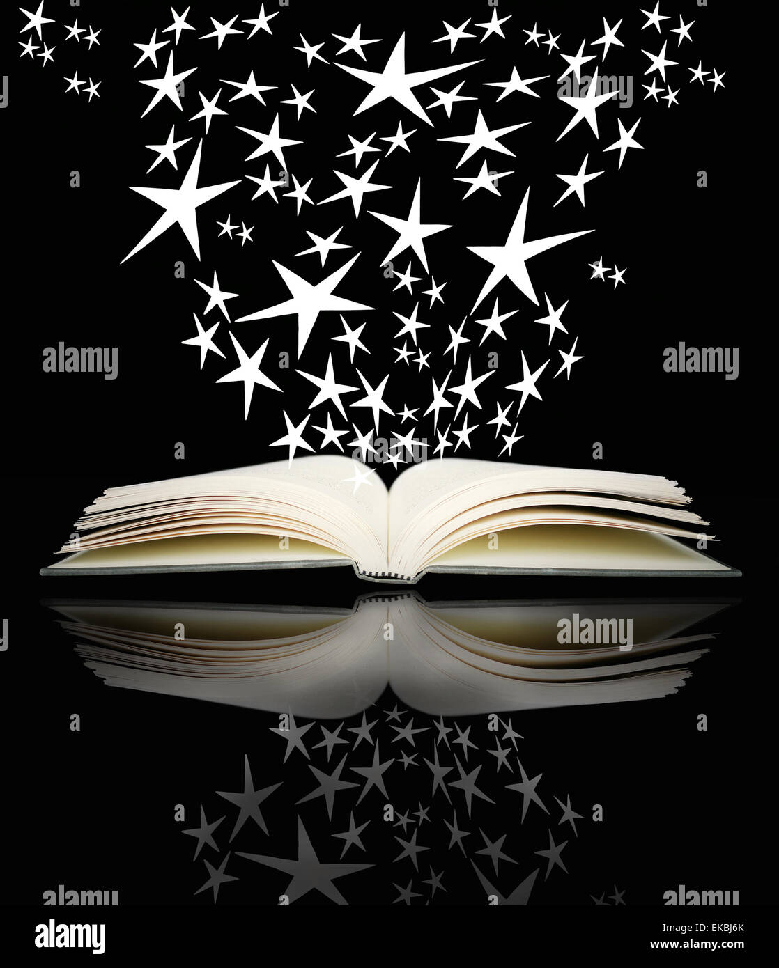 Open book and bright stars Stock Photo - Alamy