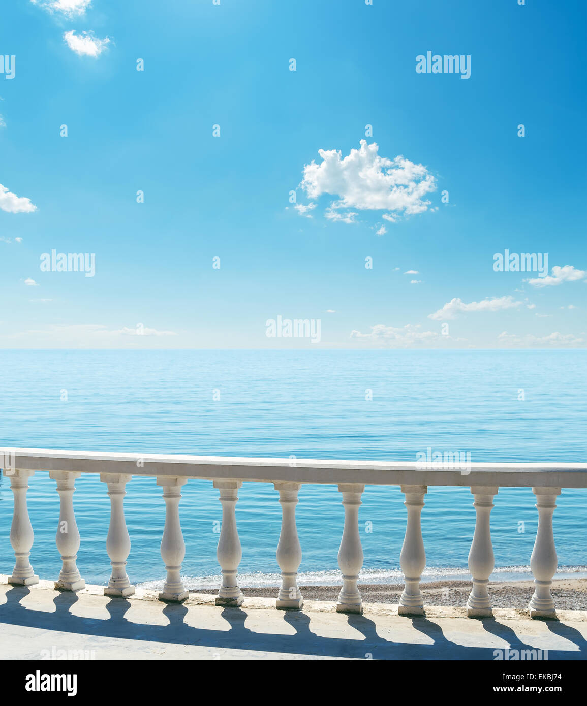balcony near sea under blue sky Stock Photo - Alamy