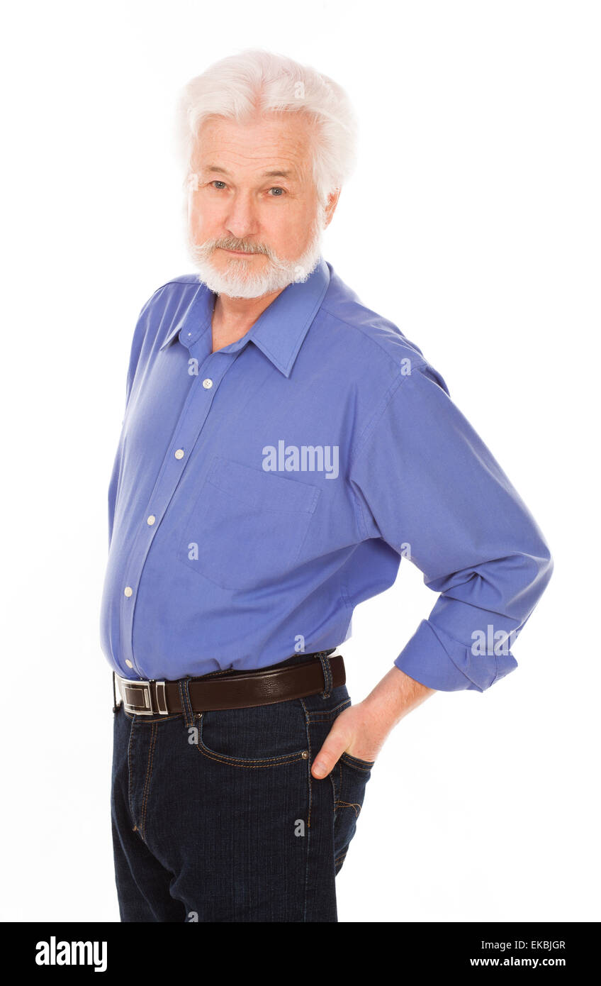 Handsome elderly man with beard Stock Photo - Alamy