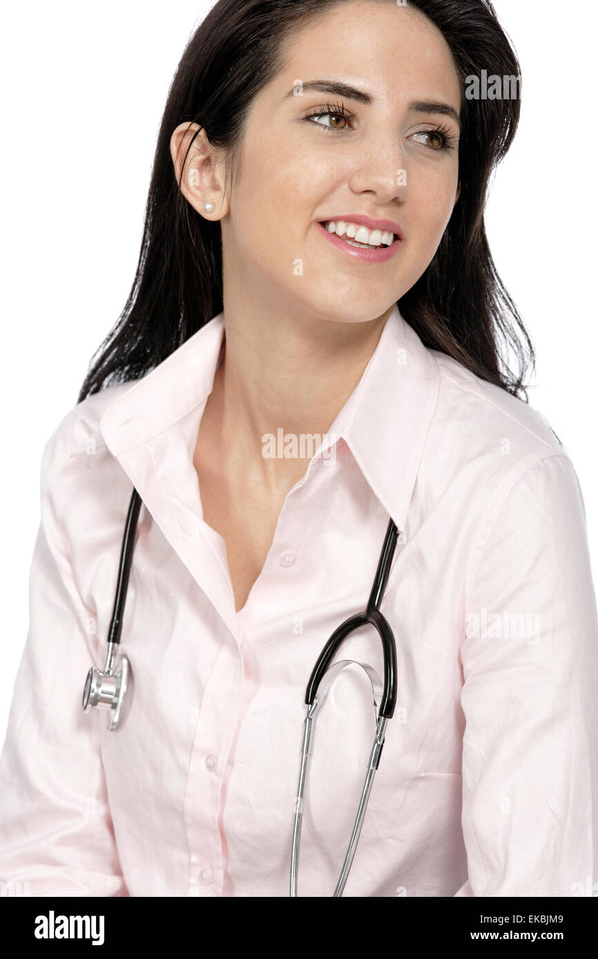 helpful doctor at her desk Stock Photo - Alamy