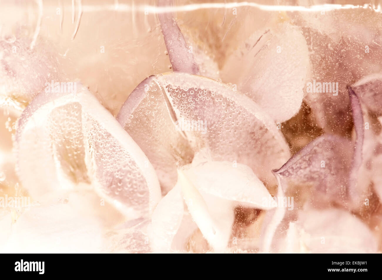 Frozen flowers. blossoms in the ice cube Stock Photo - Alamy