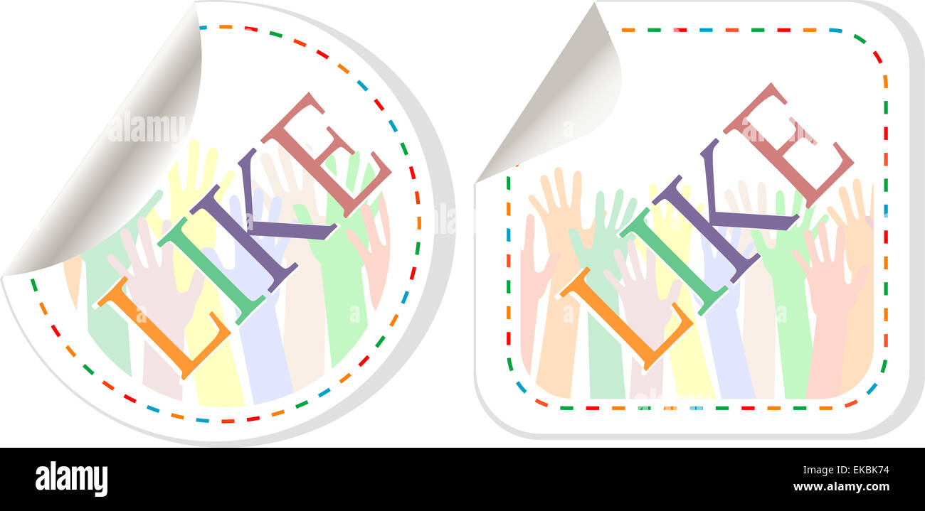 Like symbols sticker set with hands Stock Photo - Alamy